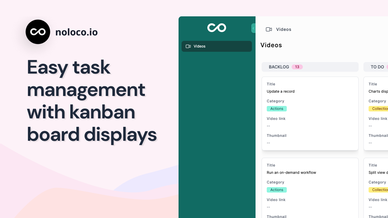 Easily manage tasks with Kanban Board collection displays in your Noloco app